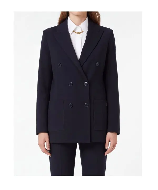 Elisabetta Franchi Double-breasted Knit Blazer