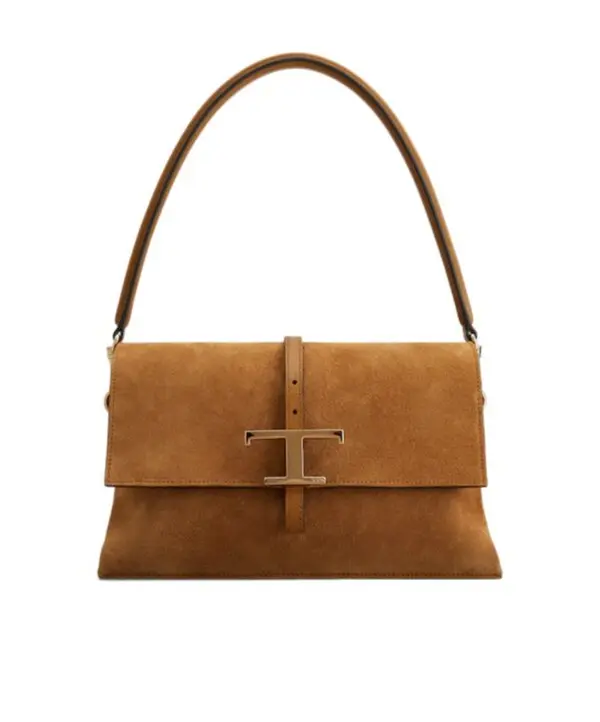 TOD'S T Timeless Flap Bag In Suede Mini