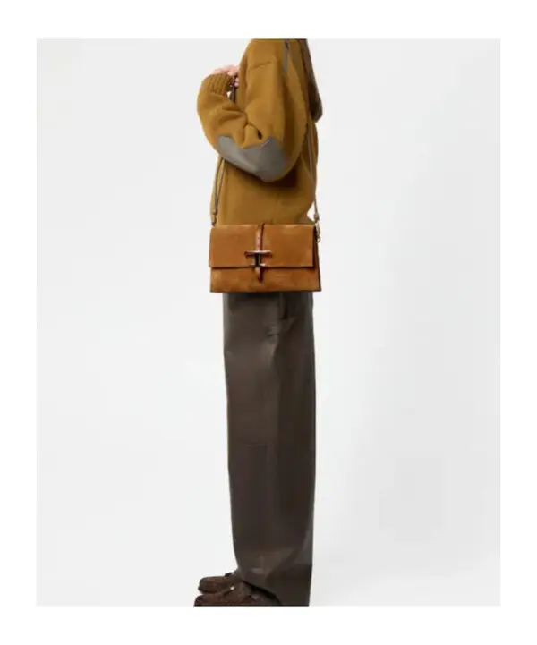 TOD'S T Timeless Flap Bag In Suede Mini