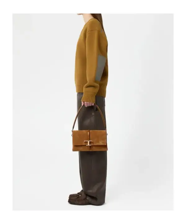 TOD'S T Timeless Flap Bag In Suede Mini