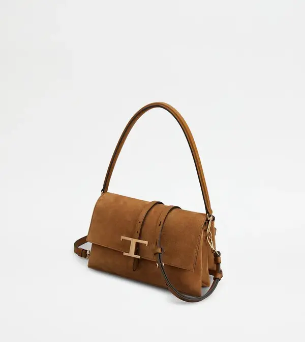 TOD'S T Timeless Flap Bag In Suede Mini
