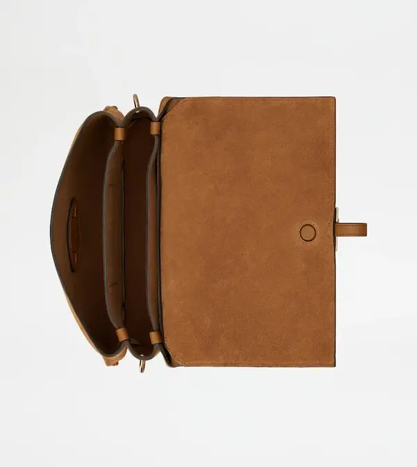 TOD'S T Timeless Flap Bag In Suede Mini
