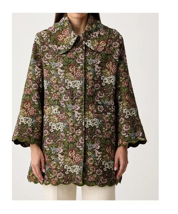 Farm Rio Floral Jacquard Coat