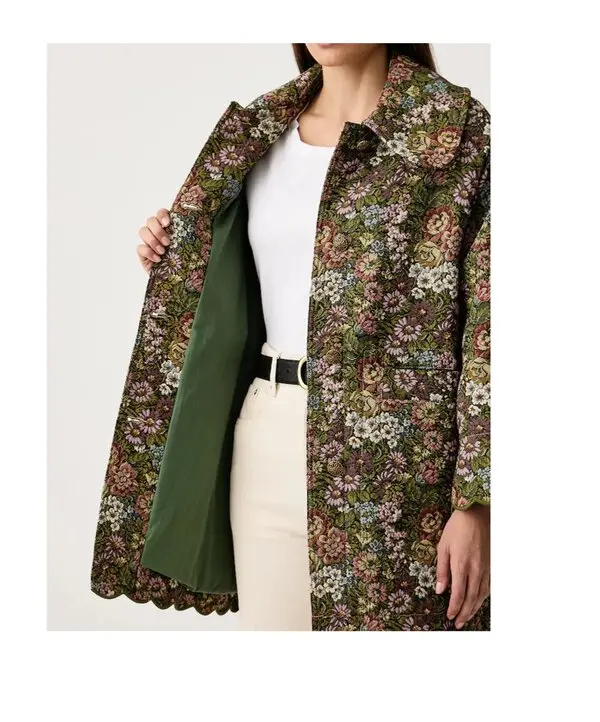 Farm Rio Floral Jacquard Coat