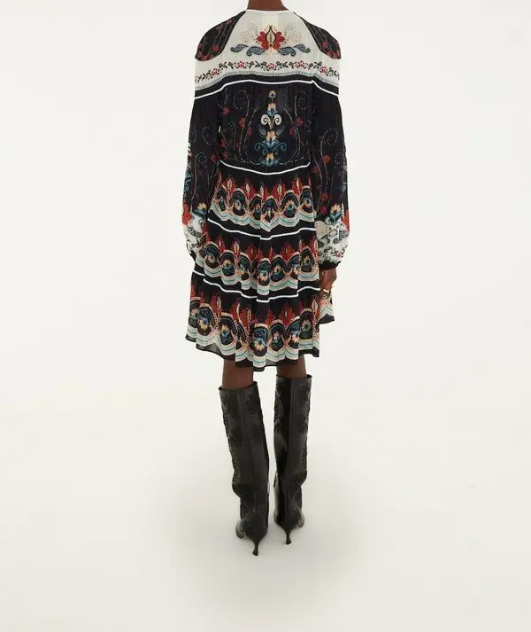 Farm Rio Long-sleeve V-neck Dress