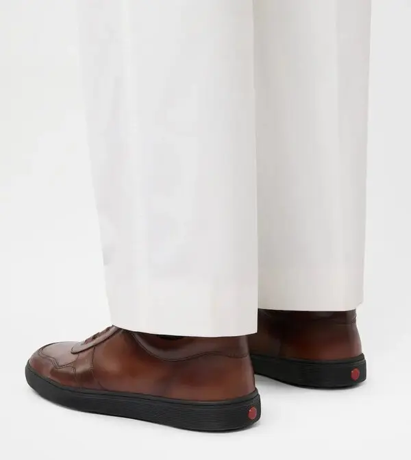TOD'S Red Dot Sneakers In Leather - Brown