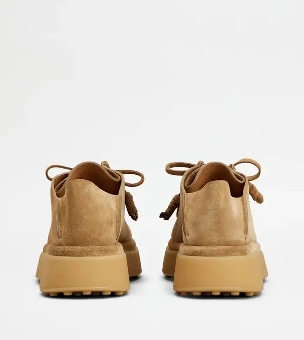 TOD'S Suede Platform Lace-up Shoes