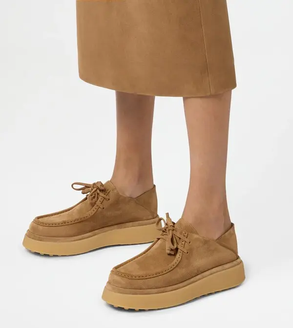 TOD'S Suede Platform Lace-up Shoes