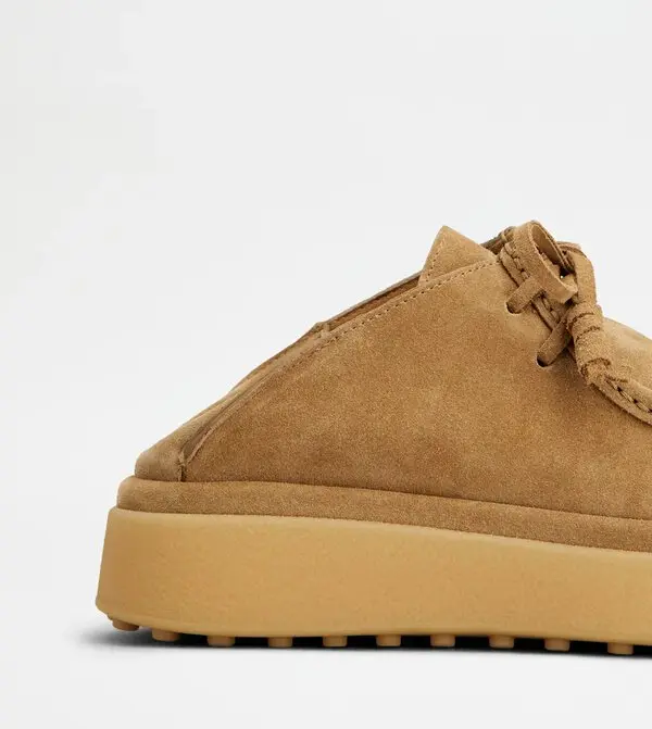 TOD'S Suede Platform Lace-up Shoes