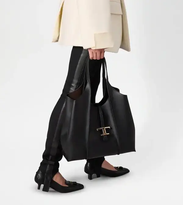 TOD'S T Timeless Shopping Bag In Leather Medium
