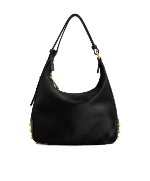 TOD'S Metal Dots Mini Bag In Pony Effect Leather - Black