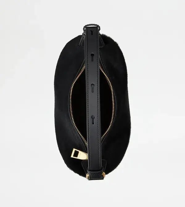 TOD'S Metal Dots Mini Bag In Pony Effect Leather - Black