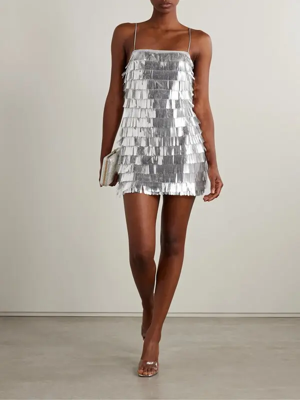 Retrofete Sequin Accent Mini Dress