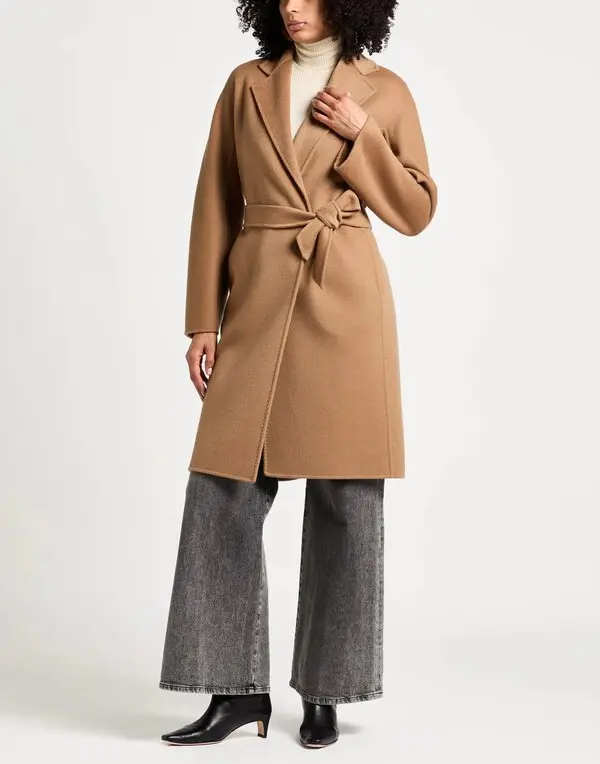Max Mara Wool Belted Coat - Camel