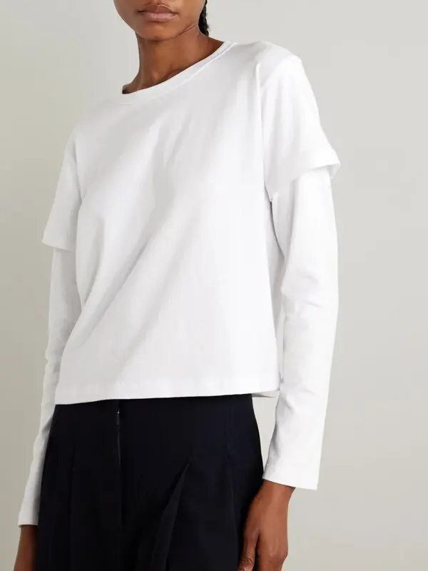 LESET Margo Layered Cotton-jersey T-shirt - No