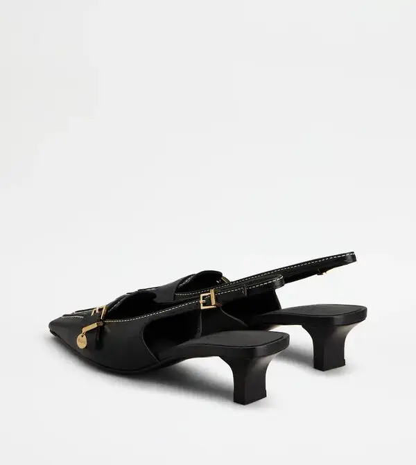 TOD'S Slingback Pumps In Leather - Black