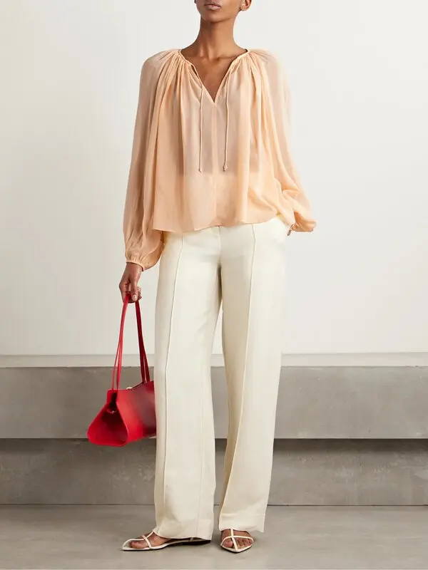 Ulla Johnson Chiffon Long-sleeve Shirt
