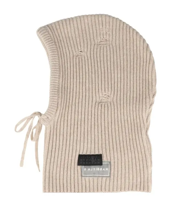 MAISON MARGIELA Minimalist Solid-color Knit Headwear - Beige