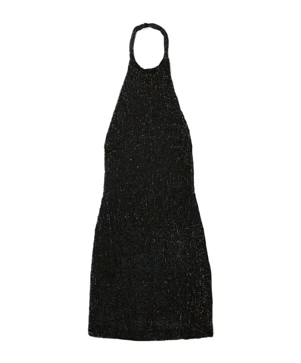 Retrofete Sequin Halter Mini Dress