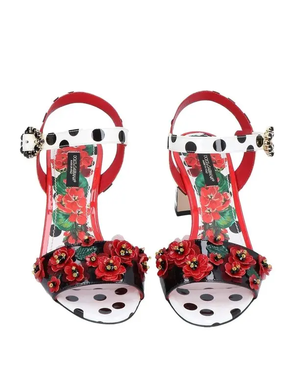 Dolce & Gabbana Round-toe Open-back Polka Dot Sandals