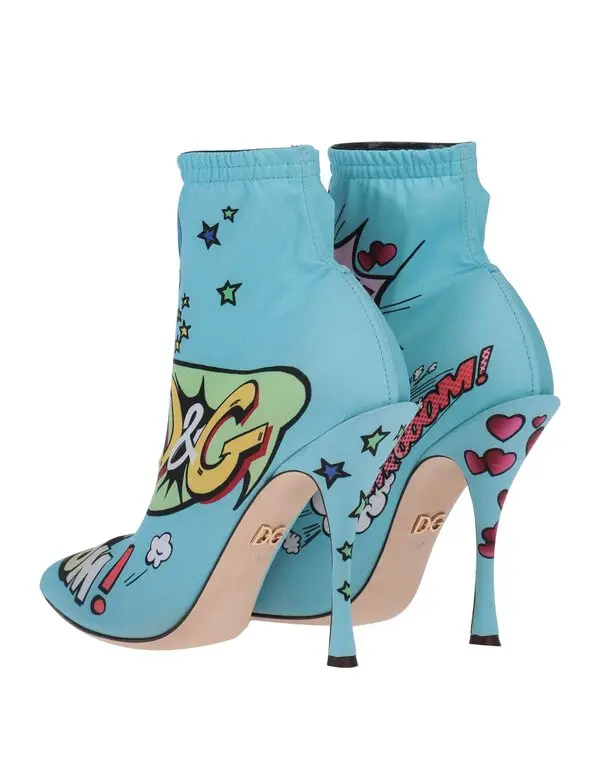 Dolce & Gabbana Cartoon Print Ankle Boots