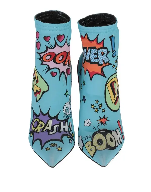 Dolce & Gabbana Cartoon Print Ankle Boots