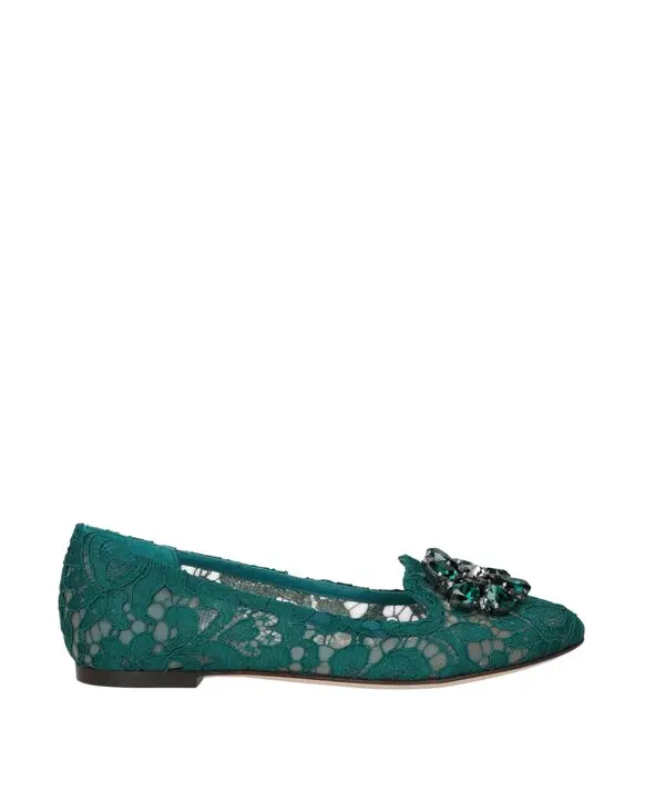 Dolce & Gabbana Shiny Rhinestone Flat Shoes