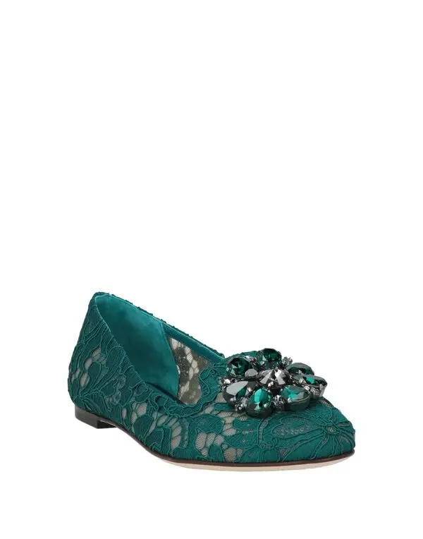 Dolce & Gabbana Shiny Rhinestone Flat Shoes