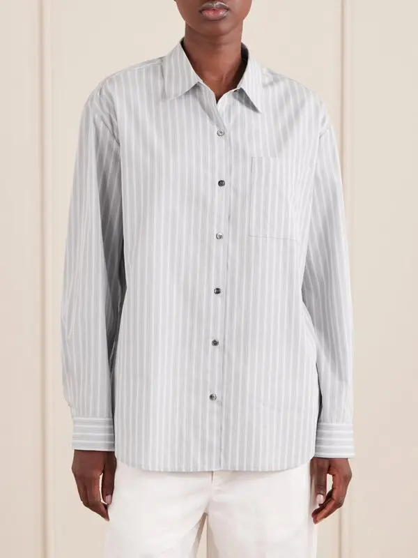 LESET Striped Cotton-blend Shirt