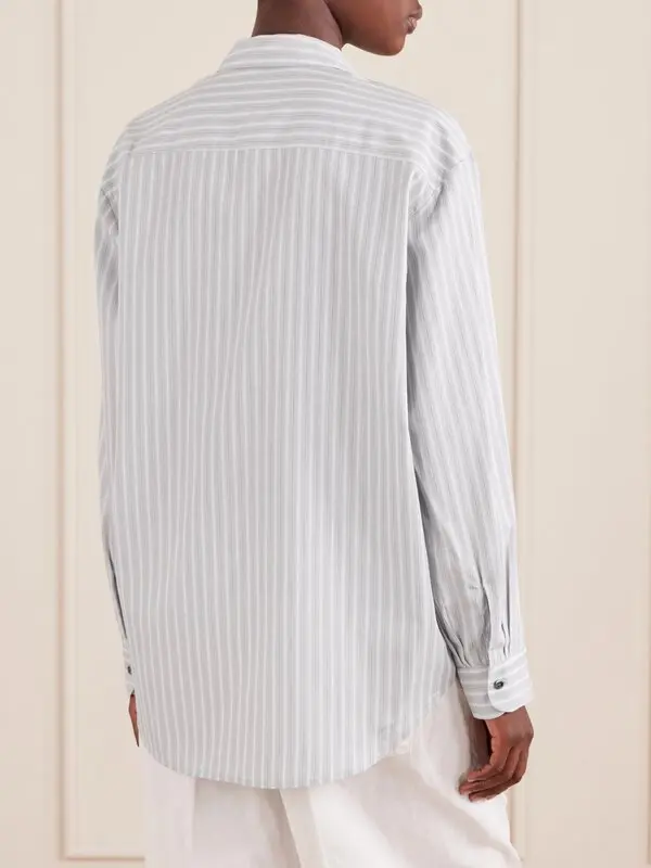 LESET Striped Cotton-blend Shirt