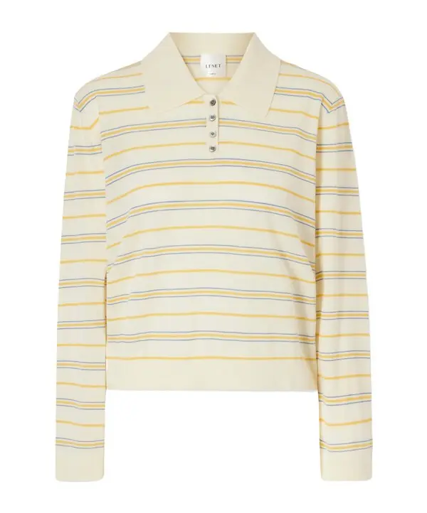 LESET James Striped Merino Wool Polo Shirt