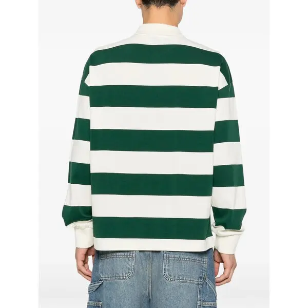 CARNE BOLLENTE Striped Polo Shirt - Green/neutral