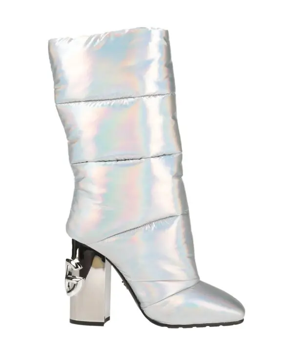 Dolce & Gabbana Color-blocked Metallic Ankle Boots - Silver