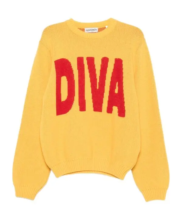 CARNE BOLLENTE Crew-neck Knit Sweater - Yellow
