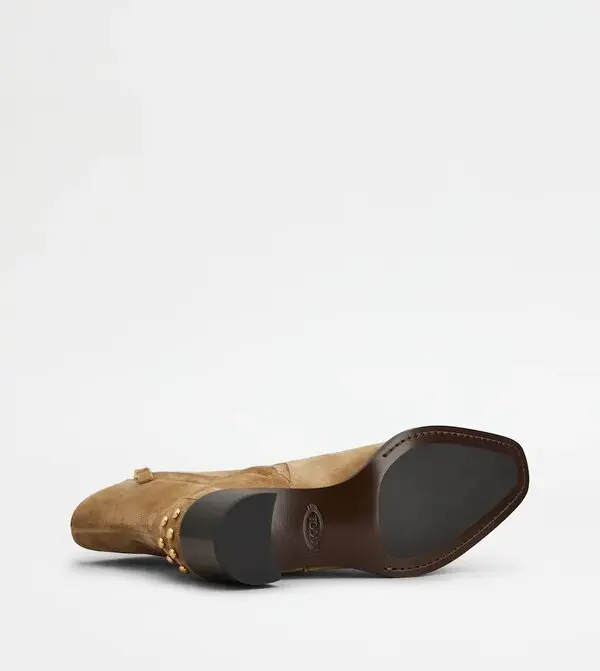 TOD'S Metal Dots Ankle Boots In Suede