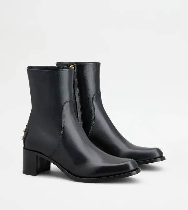 TOD'S Metal Dots Ankle Boots In Leather