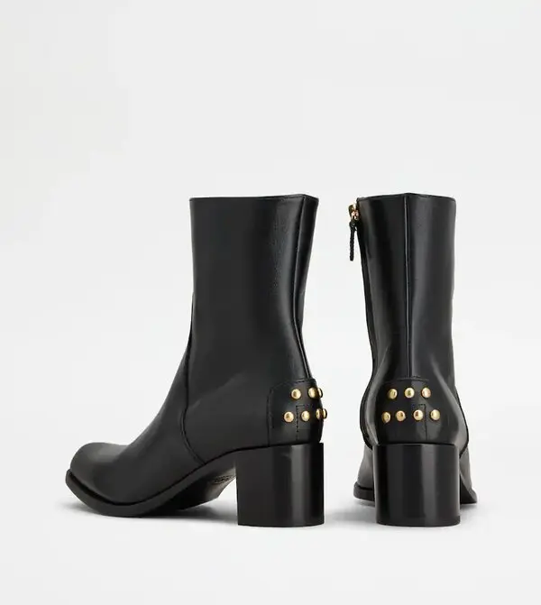 TOD'S Metal Dots Ankle Boots In Leather
