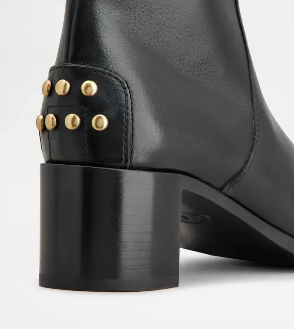TOD'S Metal Dots Ankle Boots In Leather