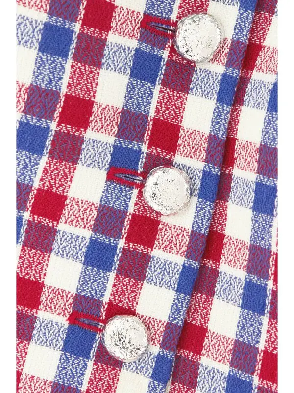 Alessandra Rich Plaid Cropped Jacket