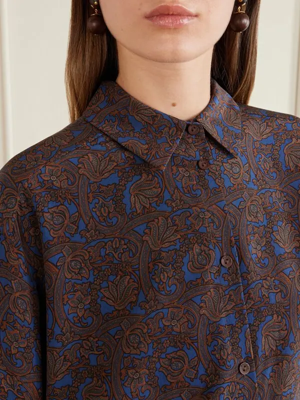 Matteau Printed Silk-crepe De Chine Shirt