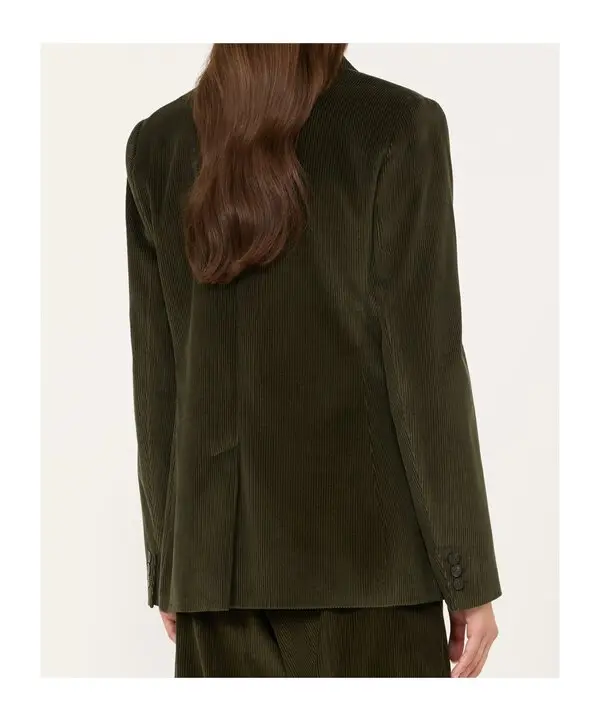 Max Mara Cotton Corduroy Velvet Blazer Kaki