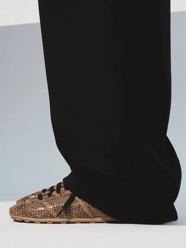 Jacquemus The Tennis Snake-effect Sneakers - Light Brown
