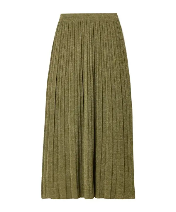 Zimmermann Wylie Metallic Ribbed-knit Midi Skirt - No