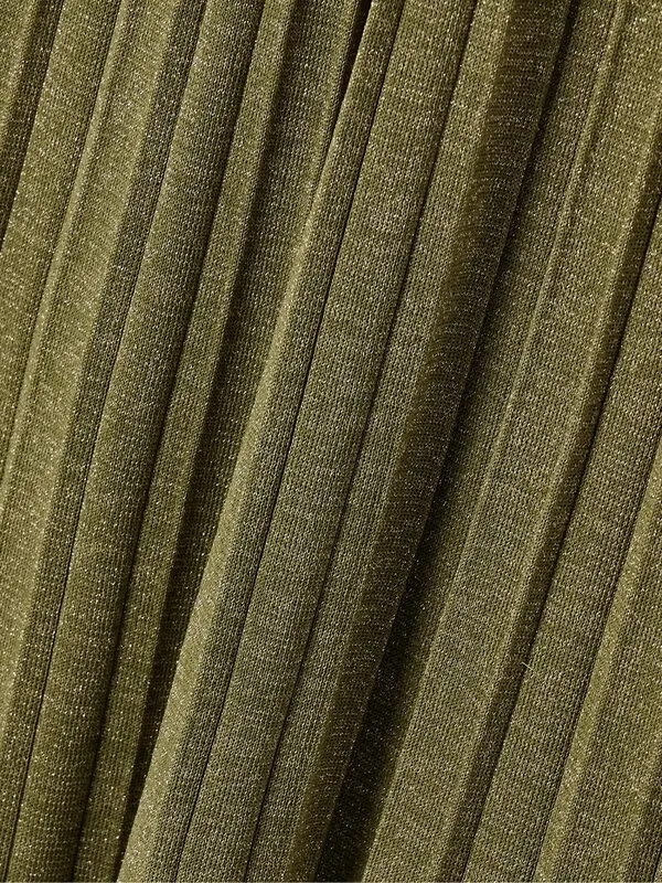 Zimmermann Wylie Metallic Ribbed-knit Midi Skirt