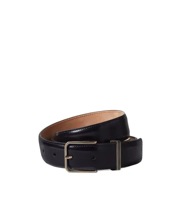 Zegna Leather Buckle Belt - Black