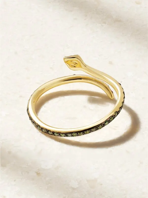 Ileana Makri 18-karat Gold Green And Burgundy Diamond Ring