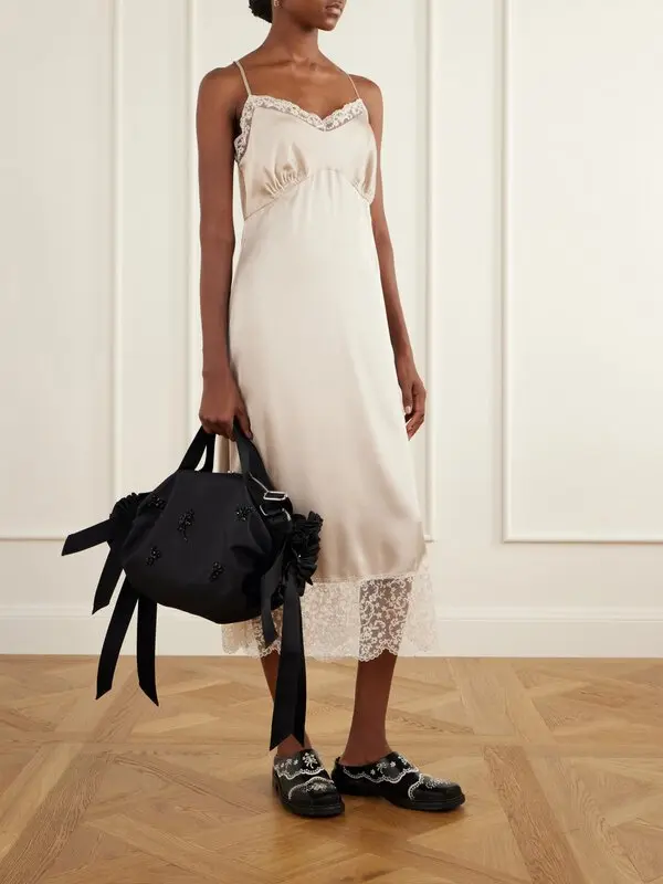 Simone Rocha Crystal-embellished Satin Shoulder Bag - No