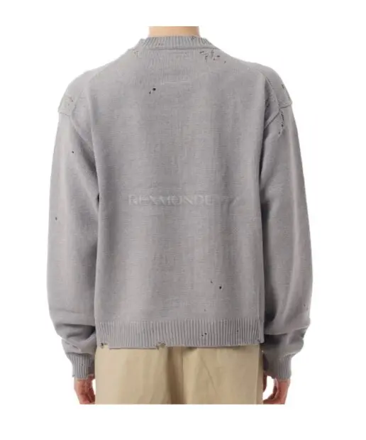 Mihara Yasuhiro Distressed Slogan Knitted Sweater