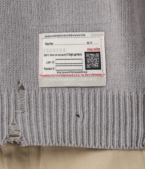 Mihara Yasuhiro Distressed Slogan Knitted Sweater