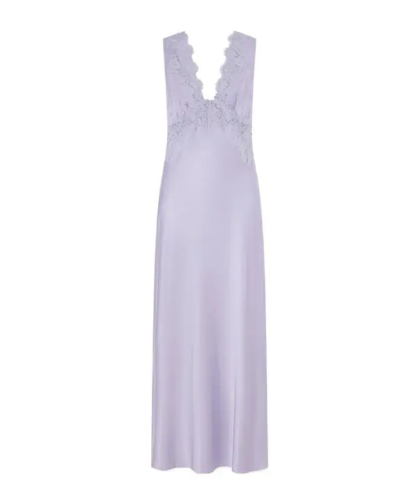 Rixo Lace-trimmed Satin Maxi Dress